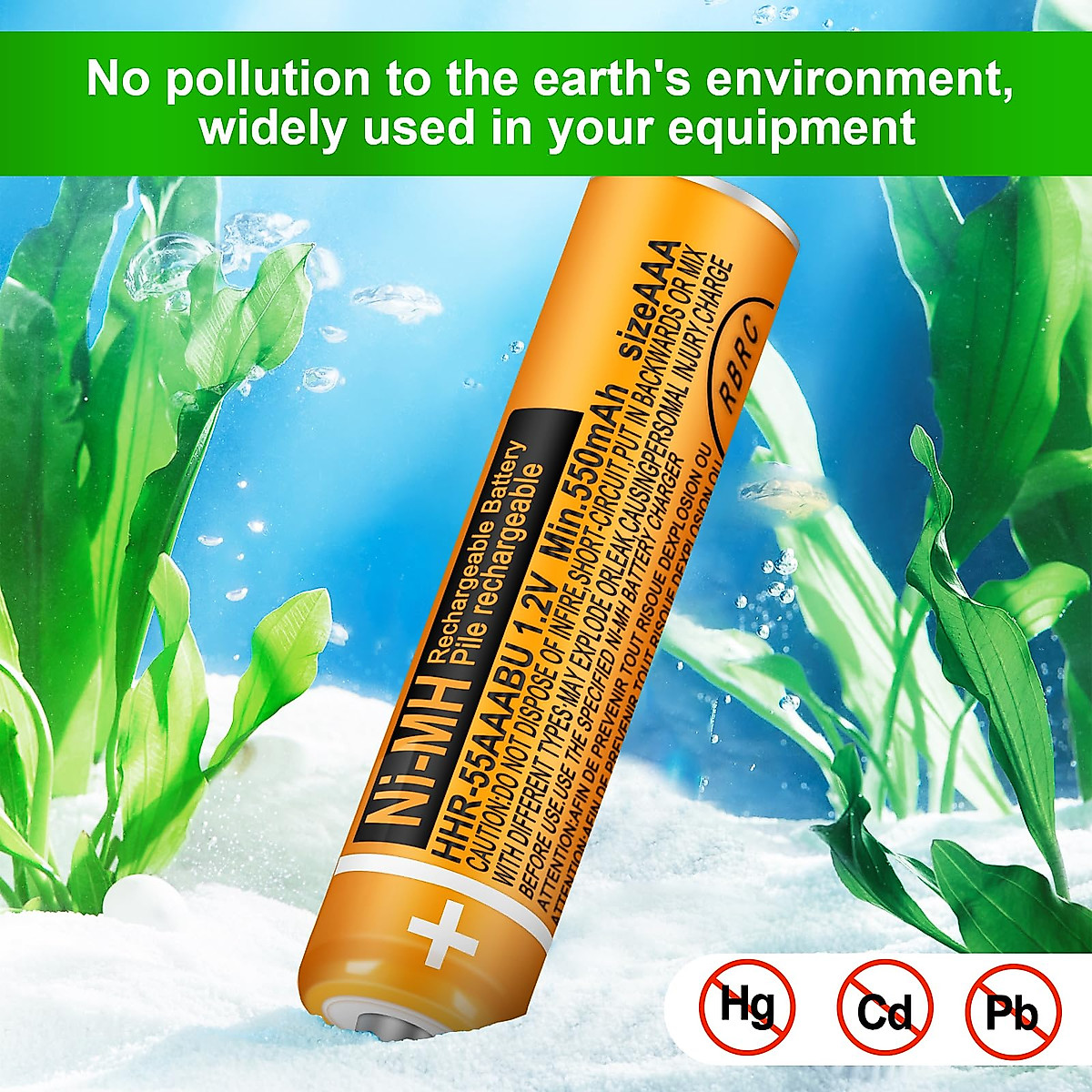 4 Pack HHR-55AAABU NI-MH Rechargeable Battery for Panasonic 1.2V 550mAh AAA Battery for Cordless Phones