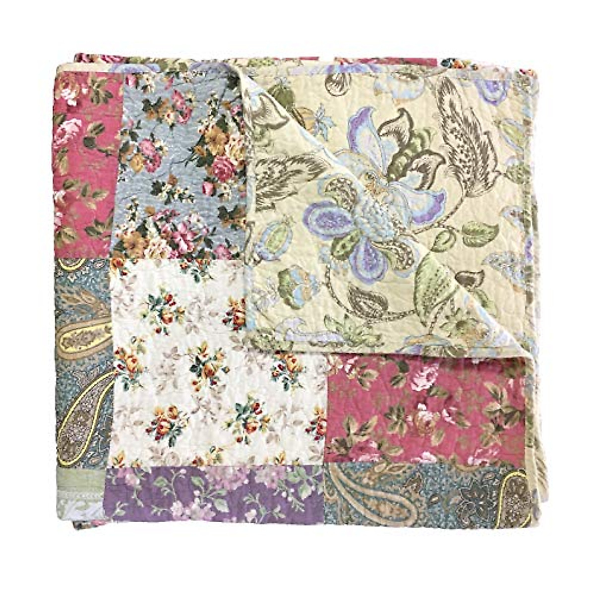 Greenland Home Blooming Prairie Quilted Patchwork Throw