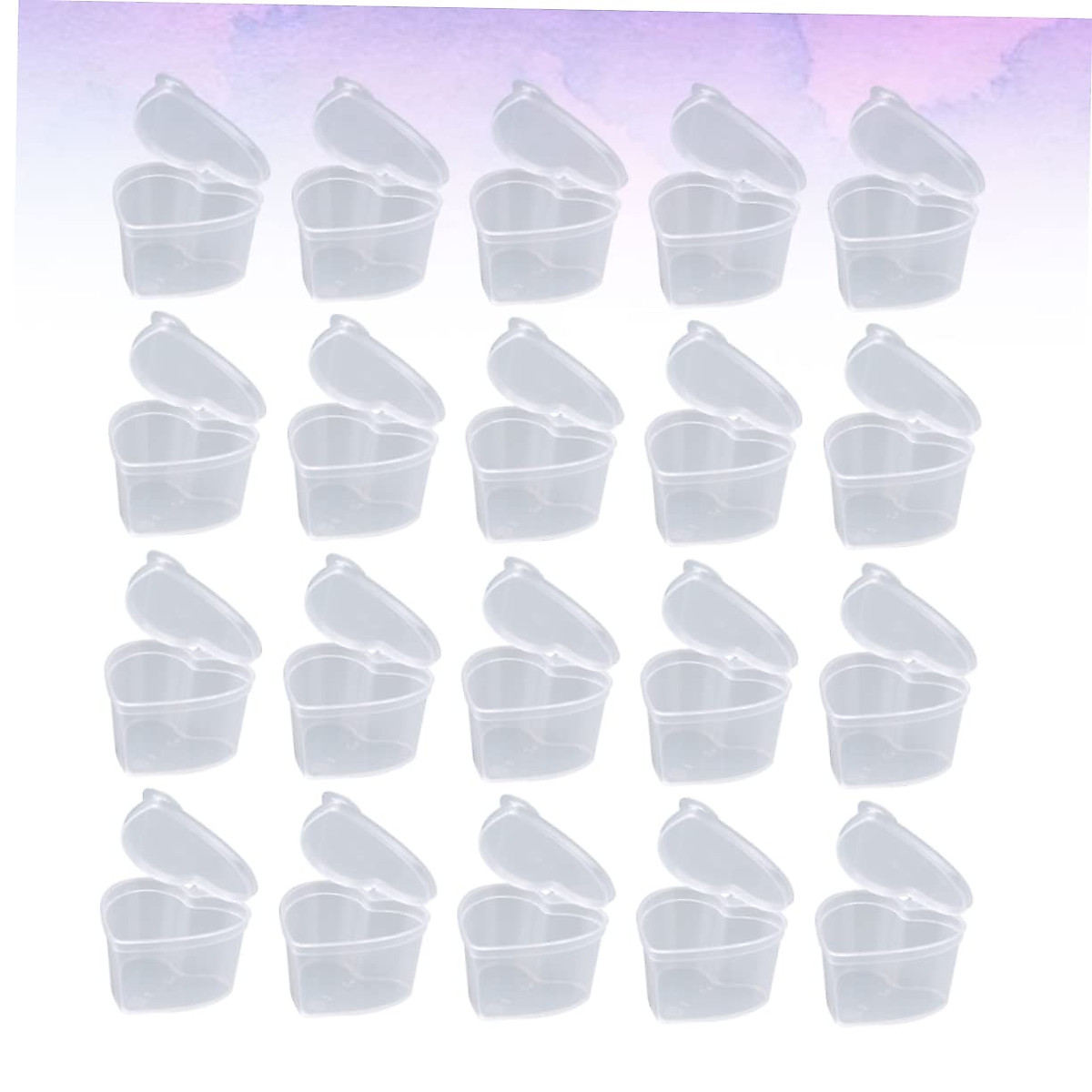 CORHAD 25 pcs Heart Shape Transparent Storage Boxes with Lids Sundries Organizer Sealing Case for Jewelry Candy and Items