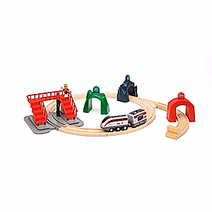 BRIO World - 33873 Smart Tech Engine Set with Action Tunnels | 17 Piece Train Toy with Accessories and Wooden Tracks for Kids Age 3 and Up