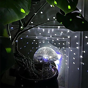 Mushroom Disco Ball for bar, Party, Room, Table Decor - Mirror Disco Ball Mushroom Shape Home Art Decorations (S 5.6 Inches)