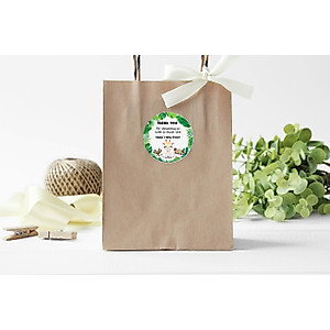 Baby Shower Favors Custom Stickers - Set of 36 Personalized Baby Shower Thank You Gifts Self Adhesive Flat Sheet 2 Inch Round Labels for Drive by Baby Shower Favors Jungle Animals Theme