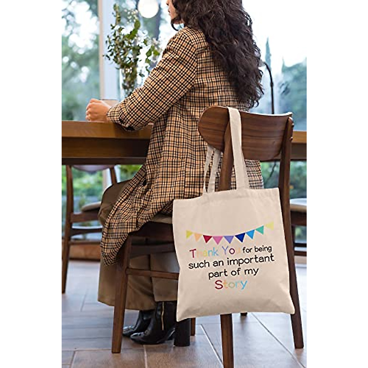 Thank You For Being Such An Important Part of My Story – Shoulder Bag Shopping Bag Tote Bag Gift – Appreciation Gifts for Teachers - Birthday Christmas Back To School Gift For Teacher