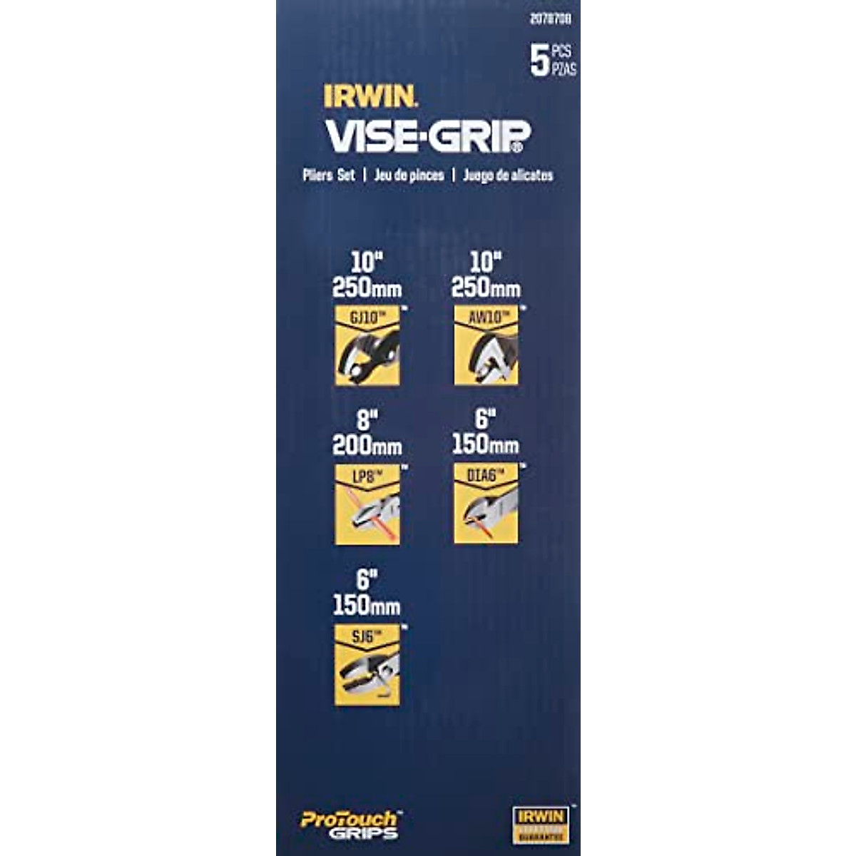IRWIN VISE-GRIP Pliers Set with Tool Wrap, 5-Piece (2078708) , Blue