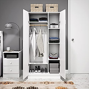Prepac Elite Wardrobe with Storage, White