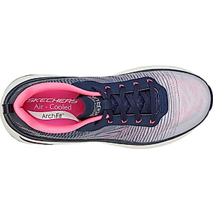 Skechers Women's Max Cushioning Arch Fit Delphi Sneaker, Navy/Pink, 8