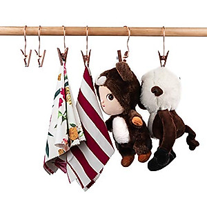 KOOBAY Boots Hanger 4.5" Metal Outfit Hanger Rose Gold Clips for Gloves Shoes Hooks Hair Extension Wigs Clips 12PACK