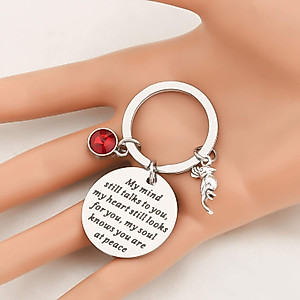 Memorial Gift In Memory Of Loved One Angel Wing Keychain In Loving Memory Gift My Mind Still Talks To You Keyring Cardinal Charm (Cardinals at peace)