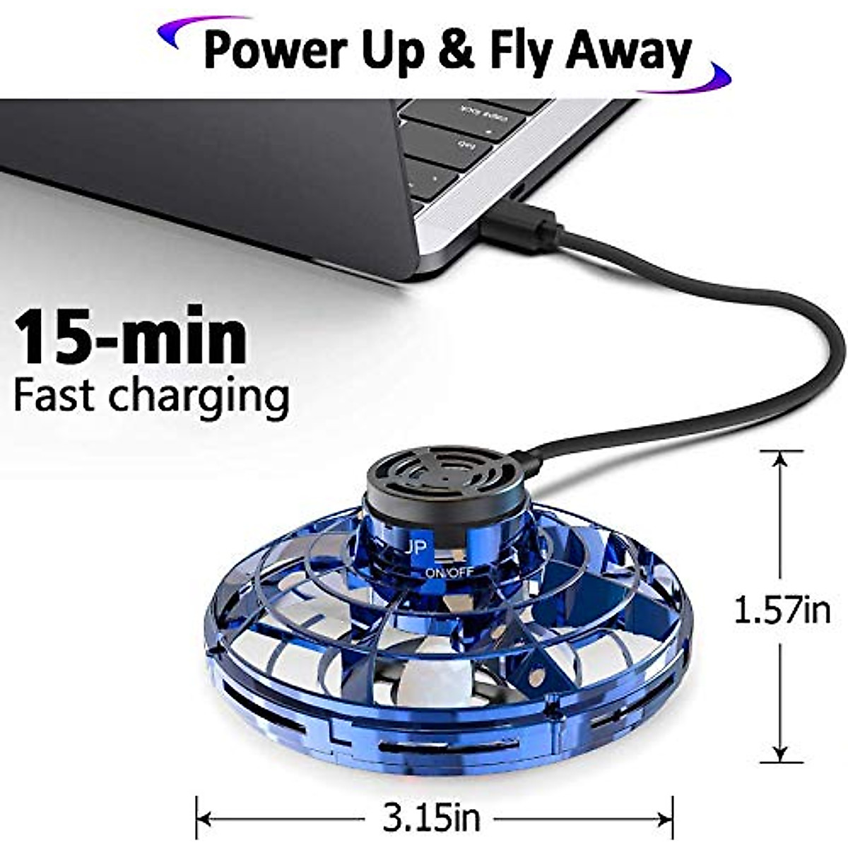 Flying Spinner, Hand Operated Drones for Kids or Adults, Mini Flying Ball Toys with 360° Rotating and LED Lights, Easy Hand Controlled 2022 Hot Toys for Birthday Outdoor Indoor