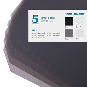 BRIAN & DANY Wire Shelf Liner 14" X 30", Heavy Duty Shelf Liners for Wire Shelving, Waterproof Protector Mats, Set of 5, Charcoal