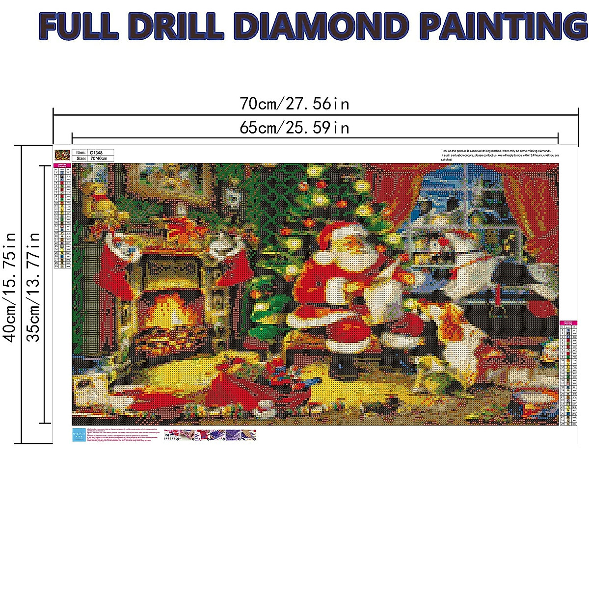 GESOON Christmas Large Diamond Painting Kits for Adults Beginner,5D DIY Diamond Art Paint with Santa and Gift List Round Full Drill for Home Wall Decor Gift 28x16 inch Red