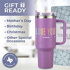 Nana Tumbler 40oz, Mothers Day Gifts for Nana from Grandkids, Ideal Present from Grandchildren, Thoughtful and Unique Birthday Gift from Grandson, Heartwarming Gifts for Grandma, Christmas, Gift Ready