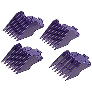 Andis 01415 Master Dual Magnet Large Comb Set - Crafted with High-Grade Metal, Contains 4 Different Size Combs - Providing a Comfortable & Snag-Free Experience - Purple