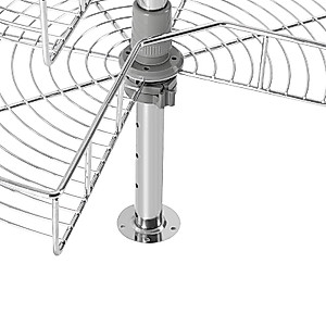 Fetcoi 2 Tier Kidney Chrome Lazy Susan, 28” Kitchen Base Cabinet Corner Organizer, 270° Rotating Blind Corner Wire Cabinet Mounted Rotating Storage Rack for Kitchen Storage