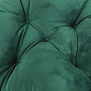 Chair Seat Cushion Outdoor Indoor Tufted Seat Cushions Memory Foam Comfort Soft Chair Cushion Pad Non Slip Wicker Chair Seat Cushion for Dining Living Room Office Kitchen Machine Washable (dark green)