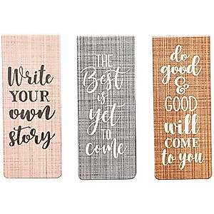 36-Pack Inspirational Magnetic Bookmarks for Women with Motivational Quotes, Bulk Magnet Page Clips for Students, Teachers, Office, Reading, 6 Designs (2.5x1 in)