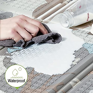 Fodoss Baby Play Mat, 47x47inch Play Mat, 0.4 in Thick Waterproof Playmat for Babies, Foldable Play Mat for Small Baby Playpen, Small Spaces