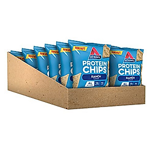 Atkins Ranch Protein Chips, 4g Net Carbs, 13g Protein, Gluten Free, Low Glycemic, Keto Friendly, 12 Count