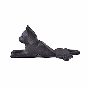 Cast Iron Door Stop - Decorative Rustic Door Stoppers - Stop Your Bedroom, Bath and Exterior Doors 2.5x6.1"(Black with Brown-Cat) …