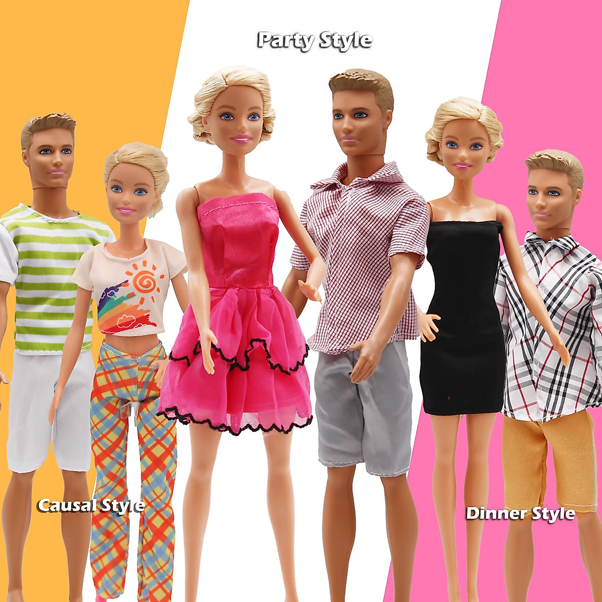 EuTengHao 30Pcs Doll Clothes and Accessories for 12 inch Boy and Girl Doll Includes 12 Set Wear Clothes Jeans and Wedding Dresses Tandem Bike Glasses Dog Bag and Colorful Balloons for 12 Inch Dolls