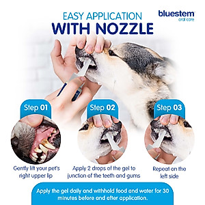bluestemTM No Brush Dog Dental Gel - Dog Oral Gel to Freshen Breath, and Fights Plaque and Tartar - Brushless Toothpaste for Dogs