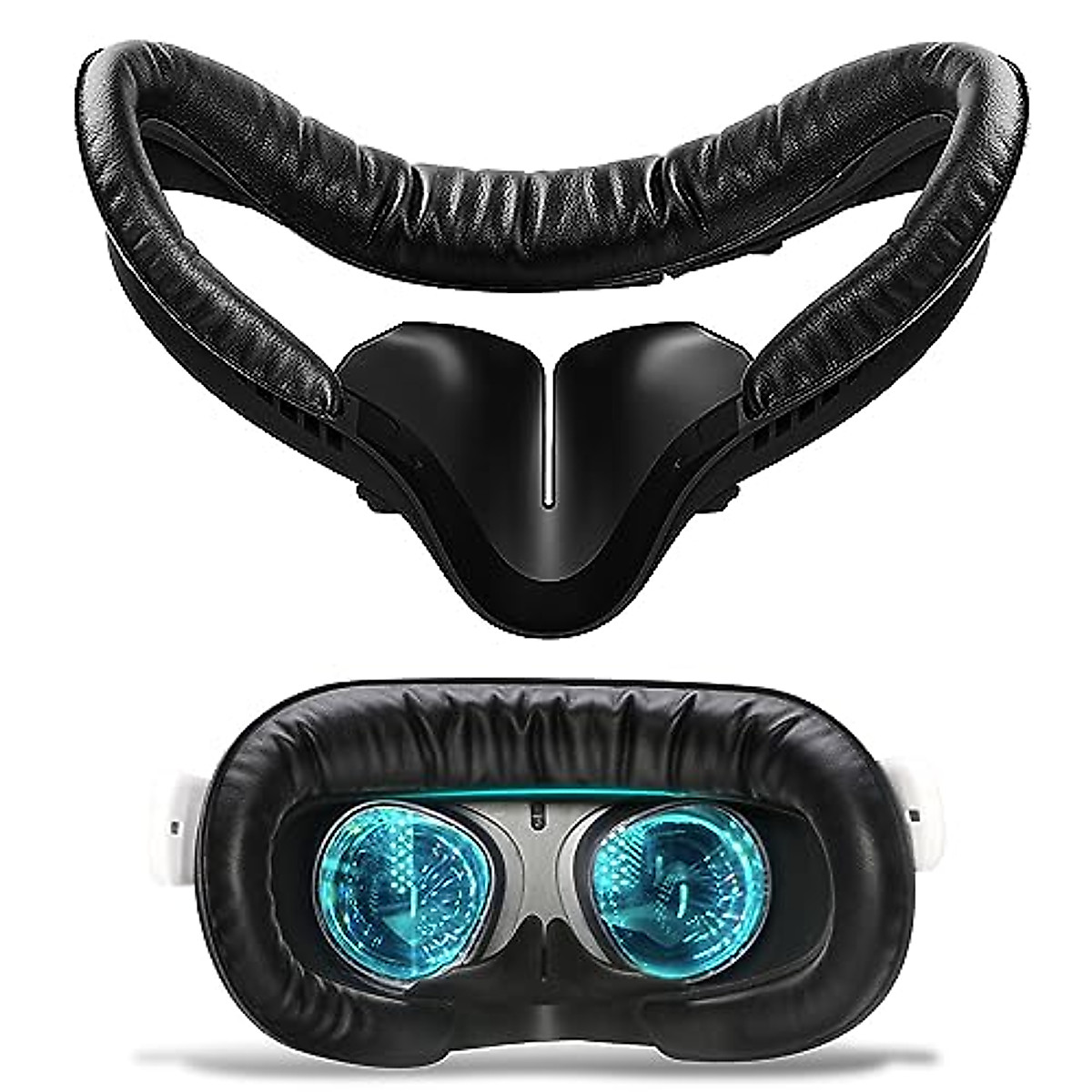 Compatible with Oculus Quest 2 Face Bracket Replacement,VR PU Leather Face Pad Protective for Meta Quest 2,Sweat-Proof Comfortable Face Cover Cushion VR Accessories