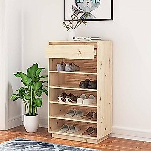VRAXO Shoe Cabinet 23.6"x13.4"x41.3" Solid Wood Pine,Shoe Racks & Organizers-36.19lbs