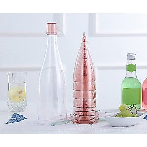 JTBS Portable Collapsible Wine Glass Set of 5, Detachable Transparent Goblet, Travel Wine Glasses with Storage Bottle Set Stemware for Travel, Picnic, Party and Camping (Blue)