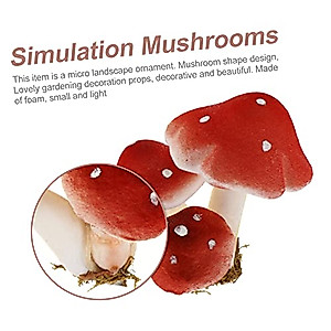 Homoyoyo 12 pcs Simulated Mushroom Fairy Gardens Bonsai Mushroom Decor Mini Mushroom Figurines Miniature Garden Ornaments Dollhouse Garden Decor DIY Terrarium Ornaments Appendix Cake Foam