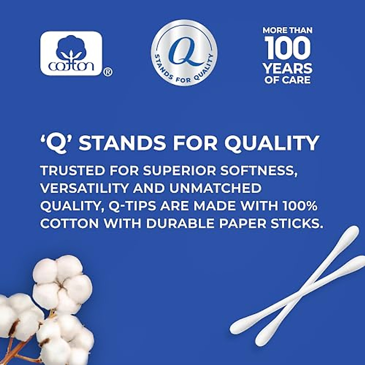 Q-tips Cotton Swabs For Hygiene and Beauty Care Original Cotton Swab Made With 100% Cotton 750 Count