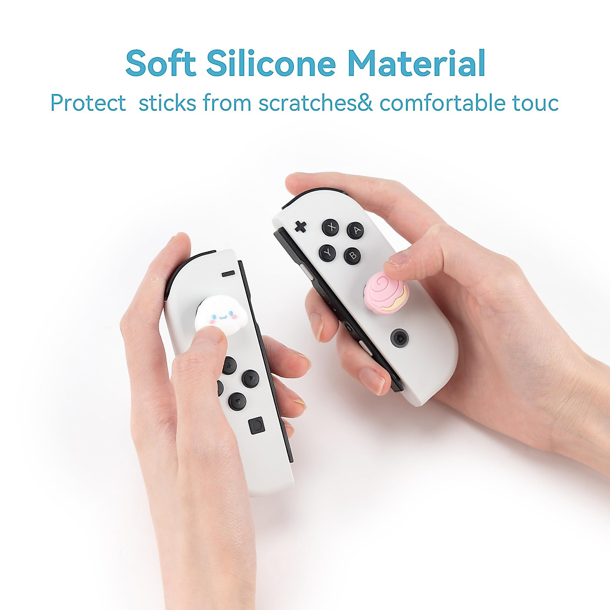 Yocore Switch Thumb Grip Caps,Soft Silicone Thumb Grips,Analog Soft Silicone Joystick Caps Stick Caps for Switch/OLED/Switch Lite,4 Pcs-DEG