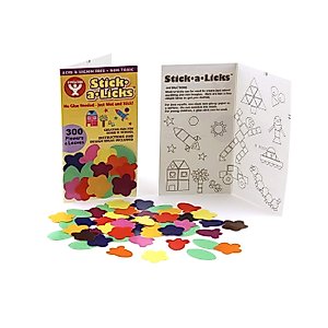 Hygloss Stick-A-Licks for Arts & Crafts-Classroom Activities-Fun for Kids Approx. 1"-Assorted Colors-300 Pcs, Flowers and Leaves