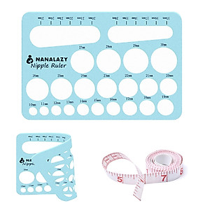 Nipple Sizer, Flange Measuring Tool for Breast Pump Flanges - Compatible, Silicone Flanges, Breast Pump Cushion, Flange Inserts, Nipple Ruler for Flange Sizing - Circle Ruler Design-Blue