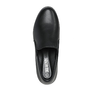 DREAM PAIRS Women's Low Chunky Block Heels Pumps Comfortable Slip-on Heeled Loafers Dress Work Shoes for Office Business,Size 8.5,BLACK,DPU214