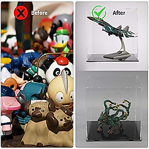 A+ DESIGN Clear Acrylic Display Case Assemble Collectibles Box Alternative Glass Case for Display Action Figures Home Storage & Organizing Toys (14.5x11x12 inch; 36x27x30 cm)