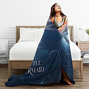 Mermaid Movie Throw Blanket for Kids & Adults, All Seasons Flannel Fleece Blanket Soft Plush Blankets for Couch Sofa Bed Camping Travel 40"x30"