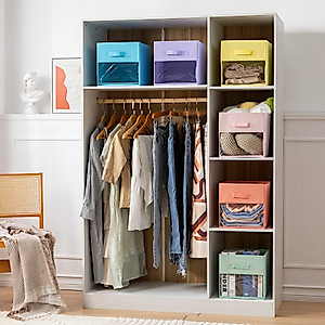 SOCOME Toy Storage Organizer with Clear Window Collapsible Cube Storage Bins Clothes Storage Home 6 Pack, Fabric Storage Cubes for Organizing Clothes, Toys, Books 10.5"×10.5"×11" ( 6 Color )