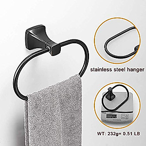 BESy Oil Rubbed Bronze Toilet Tissue Paper Holder with BESy Adhesive Brass Clothes Hook Single Towel Hook for Bathroom Kitchen Garage Square Style Robe Hook Coat Hook Hat Hook
