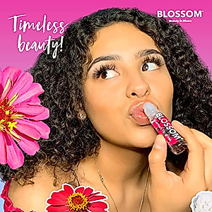 Blossom Scented Roll on Lip Gloss, Infused with Real Flowers, Made in USA, 0.3 fl. oz./9ml, 3 pack Mini Gift Set, Strawberry, Watermelon, Mango