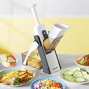 Jonscook Safe Veggie Chopper Vegetable Cutter, French Fry Cutter Onion Chopper Vegetable Slicer Fruit Cutter Dicer, Multifunctional Kitchen Gadgets Mandoline Food Slicer For Meal Prep - Gray