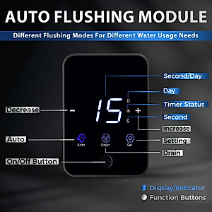 iSpring WSP50ARJ Spin-Down Sediment Water Filter, Upgraded Jumbo Size, Large Capacity, Reusable with Touch-Screen Auto Flushing Module, Brass Top Clear Housing, 50 Microns