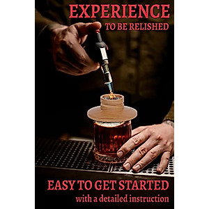 Smoke Top Cocktail Smoker Kit with Torch, 4 Delicious Wood Chips Flavors (Cherry, Apple, Oak, and Hickory) - Whiskey Smoker infuser Kit Home Bar Accessories - Bourbon Smoker for Old Fashioned Cocktails - TOPHAT