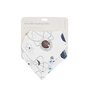 Little Unicorn 2 Pack 100% Cotton Muslin Bandana Drool Bib | Reversible | Multi-Layer | Ultra Absorbent Drool & Teething Bib | Super Soft | Comfortable Fit | Snap Adjust for Baby to 3T | Taupe Cross