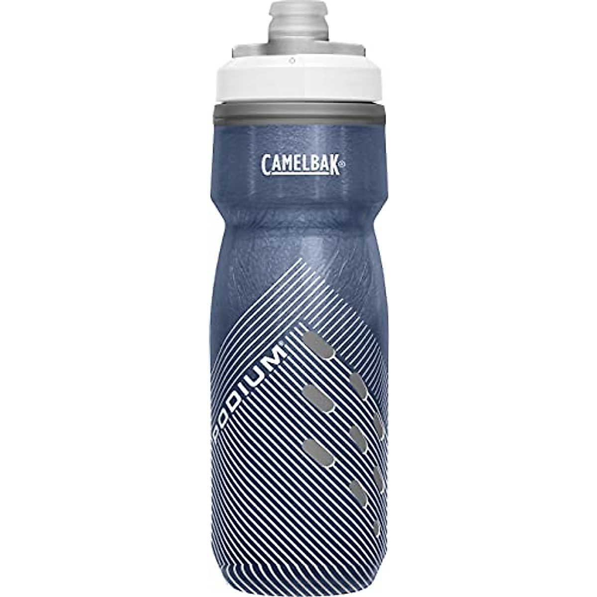 CamelBak Podium Chill Insulated Bike Water Bottle - Easy Squeeze Bottle - Fits Most Bike Cages - 21oz, Navy Perforated