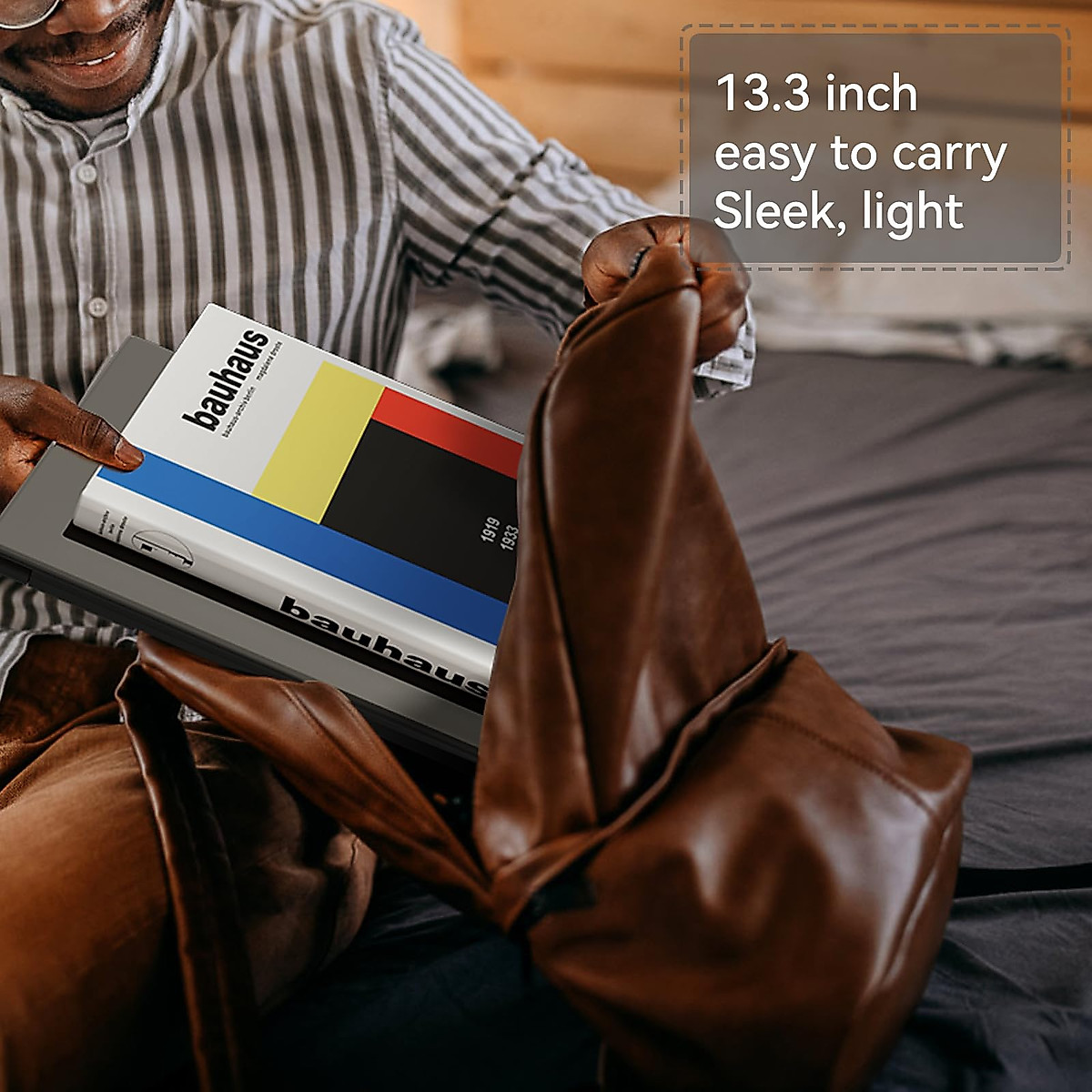 A DREAMER Laptop Computer 13.3 inch 2.5K QHD IPS 16:10 Screen, Windows 10 Laptop Intel N4020 SSD Replaceable Portable Traditional Laptop, Brown PC (6G+256GB)