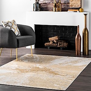 nuLOOM Cyn Contemporary Abstract Area Rug, 8' x 10', Gold
