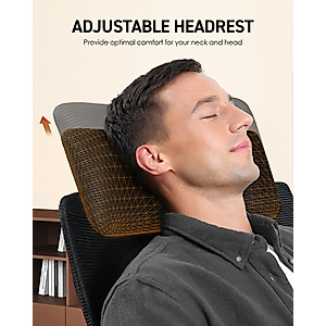 CAPOT Office Chairs with Headrest & Lumbar Support, High Back Office Chair for Neck Pain, Desk Chair with Infinite Angle Locking 90°-130°, Big and Tall Ergonomic Office Chair