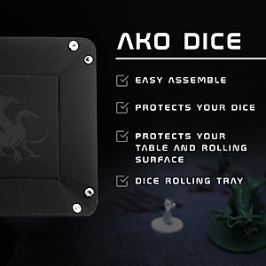 Dice Tray - Green Velvet dice Rolling Tray by AKO Dice - for RPG, DND, and Other Dice Games.