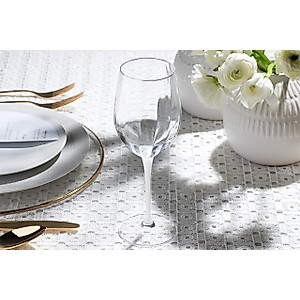 Barski Goblet - Red Wine Glass - Crystal Glass - Water Glass - White Stem - Stemmed Glasses - Set of 6 Goblets - 18 oz Made in Europe