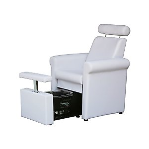Buy-Rite Salon & Spa Equipment Mona Lisa Plumb Free Pedicure Chair, No Plumbing Pedicure Station for Professional Spas and Salons, Reclining Backrest & Pull Out Leg Rest (White)